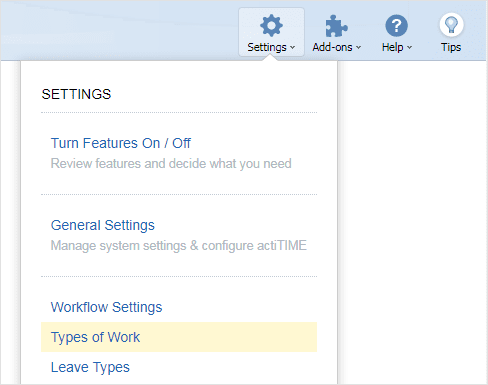 Set Up Work Structure and Settings in actiTIME